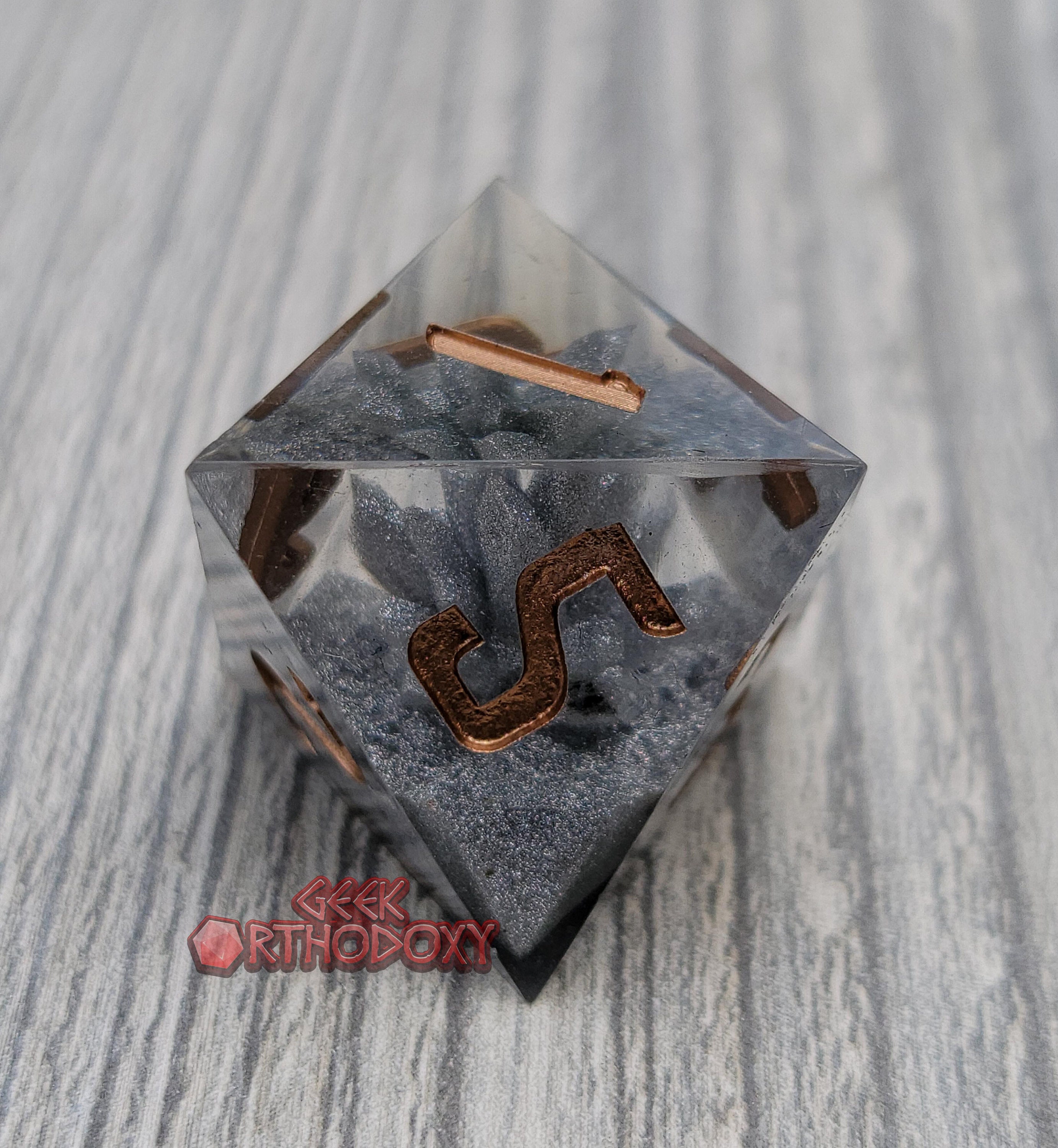 Sharp Edge Dice Full Set With Inclusions Gray Dice - Etsy