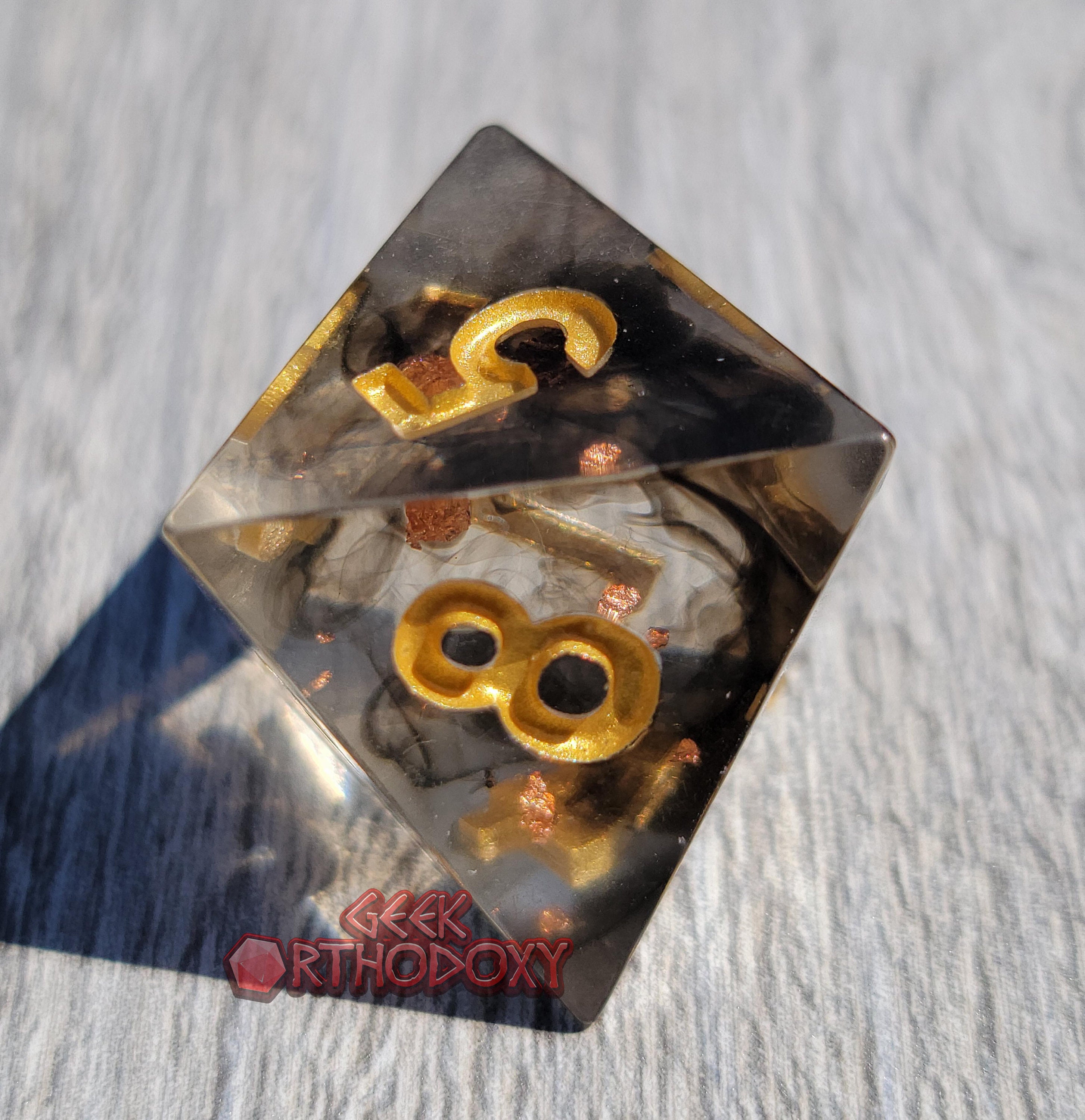 Sharp Edge Dice Full Set With Inclusions Clear & Black - Etsy