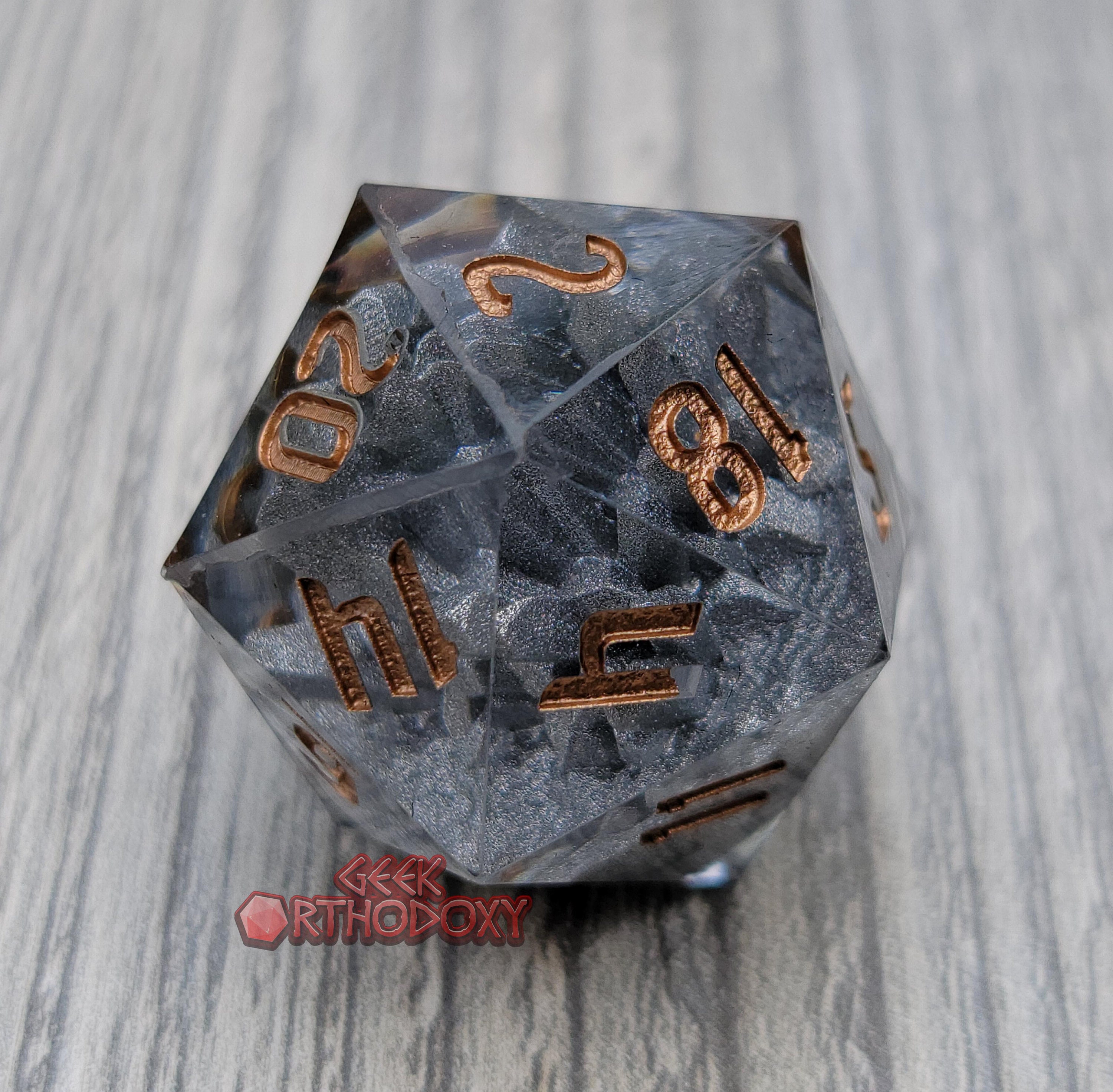 Sharp Edge Dice Full Set With Inclusions Gray Dice - Etsy