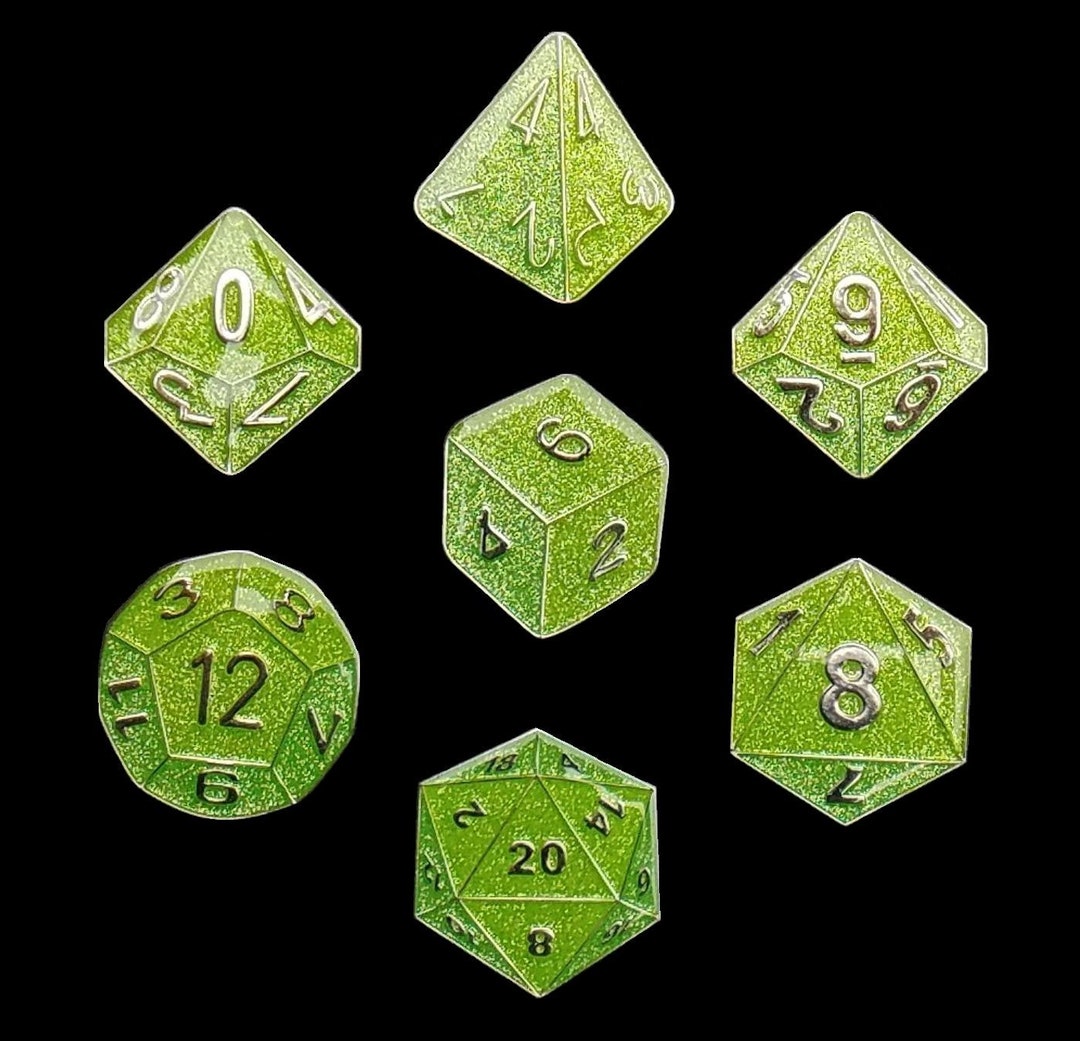 Polyhedral Dice Pins-set of 7 - Green - Etsy