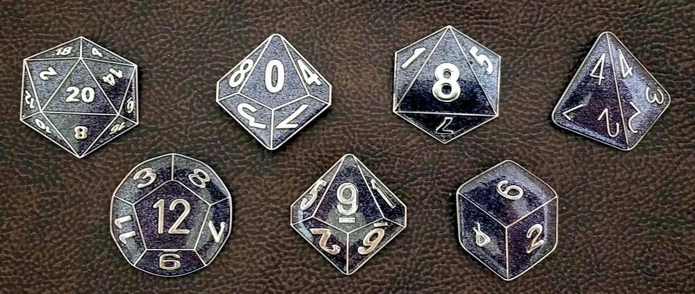 Polyhedral Dice Pins-set of 7 - Black - Etsy