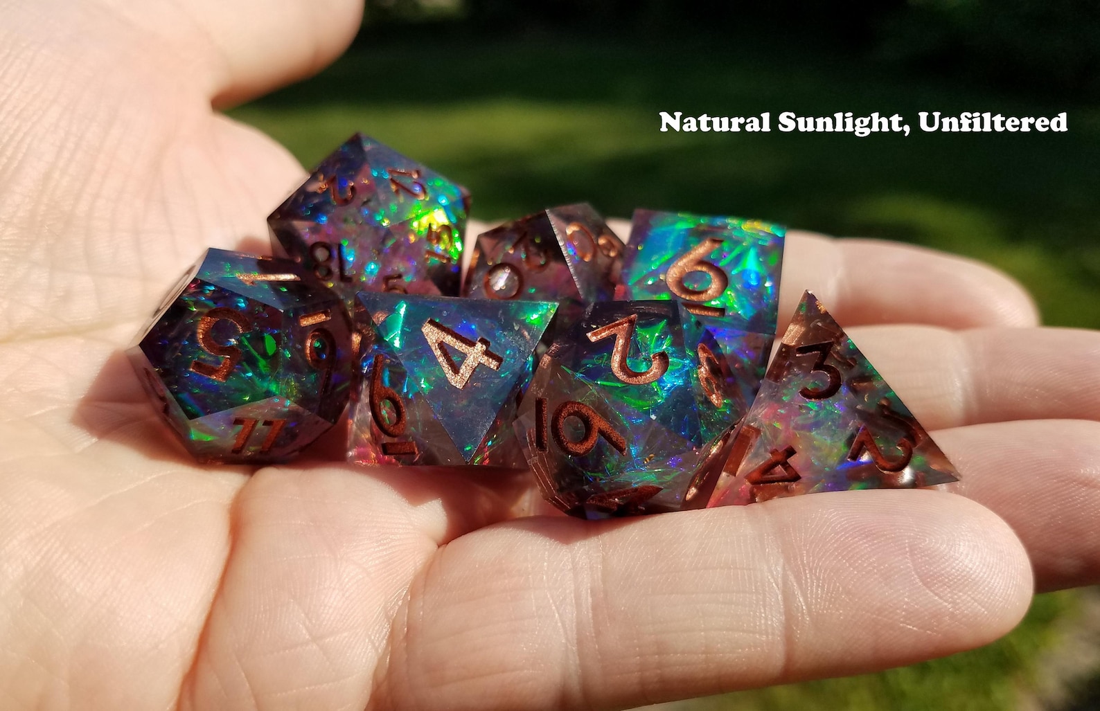 Sharp Edge Dice Full Set With Inclusions Prismatic - Etsy