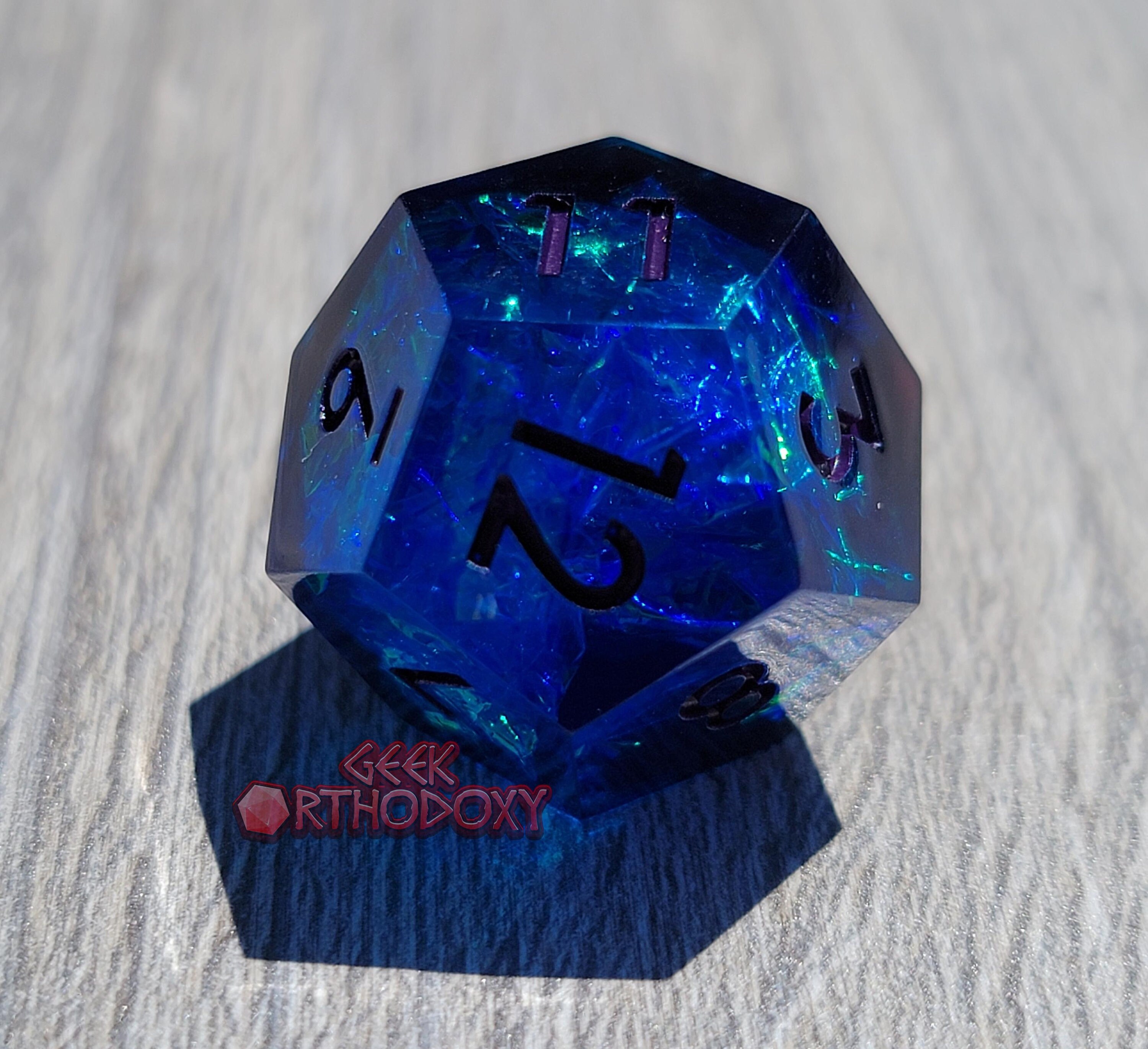 Sharp Edge Dice Full Set With Inclusions Blue & Red | Etsy