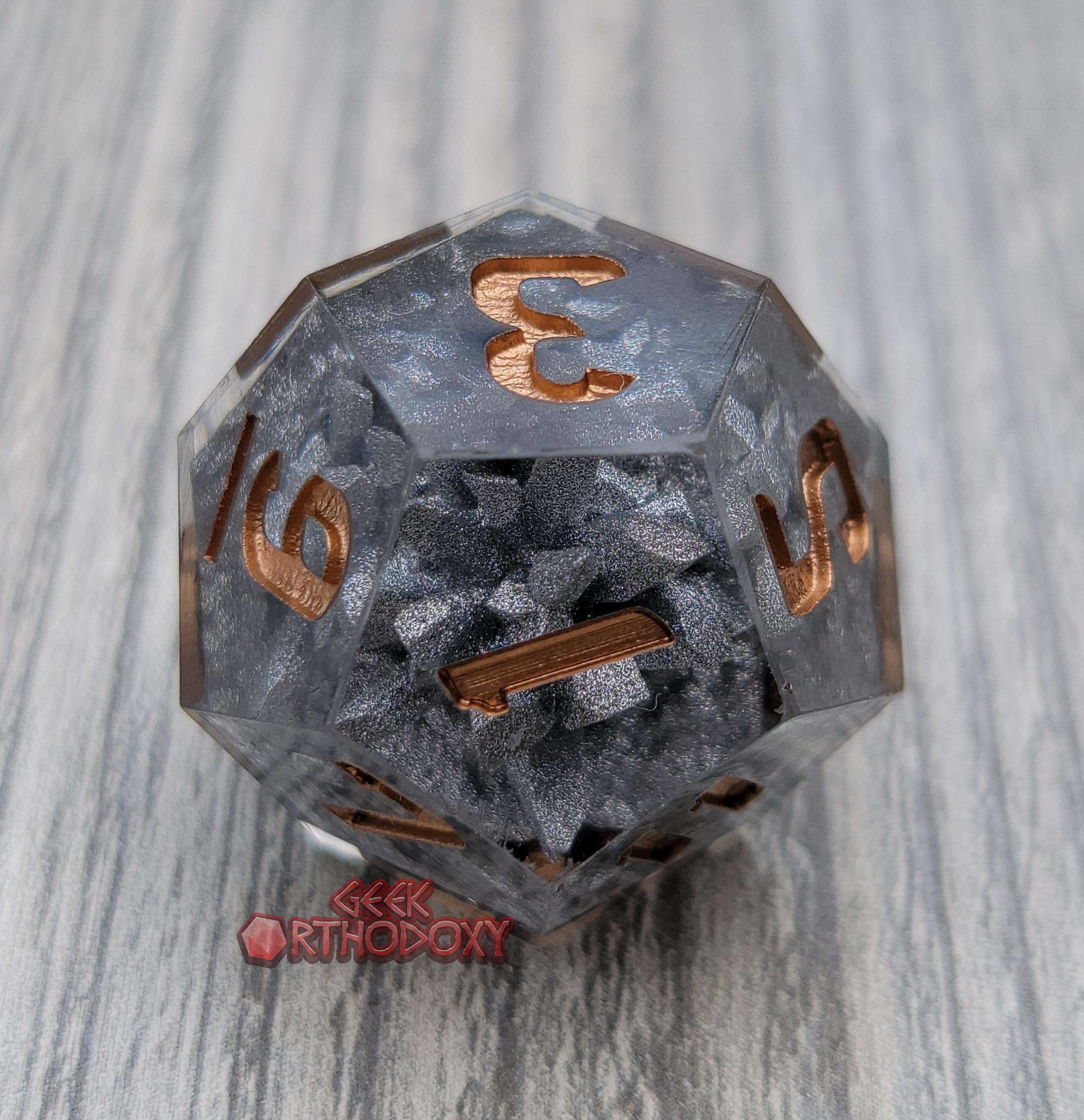 Sharp Edge Dice Full Set With Inclusions Gray Dice - Etsy