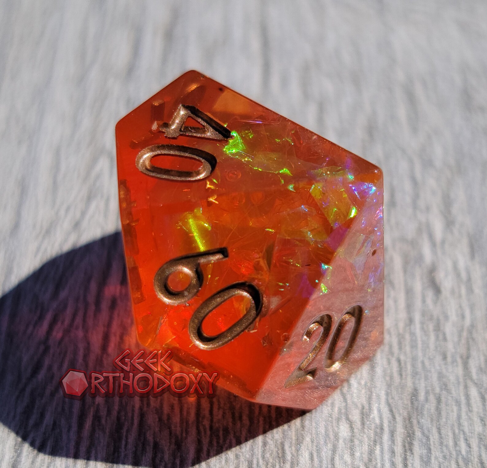Sharp Edge Dice Full Set With Inclusions Orange Polyhedral - Etsy