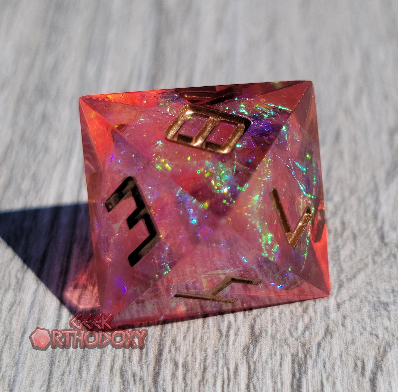 Sharp Edge Dice Full Set With Inclusions Prismatic Pink - Etsy