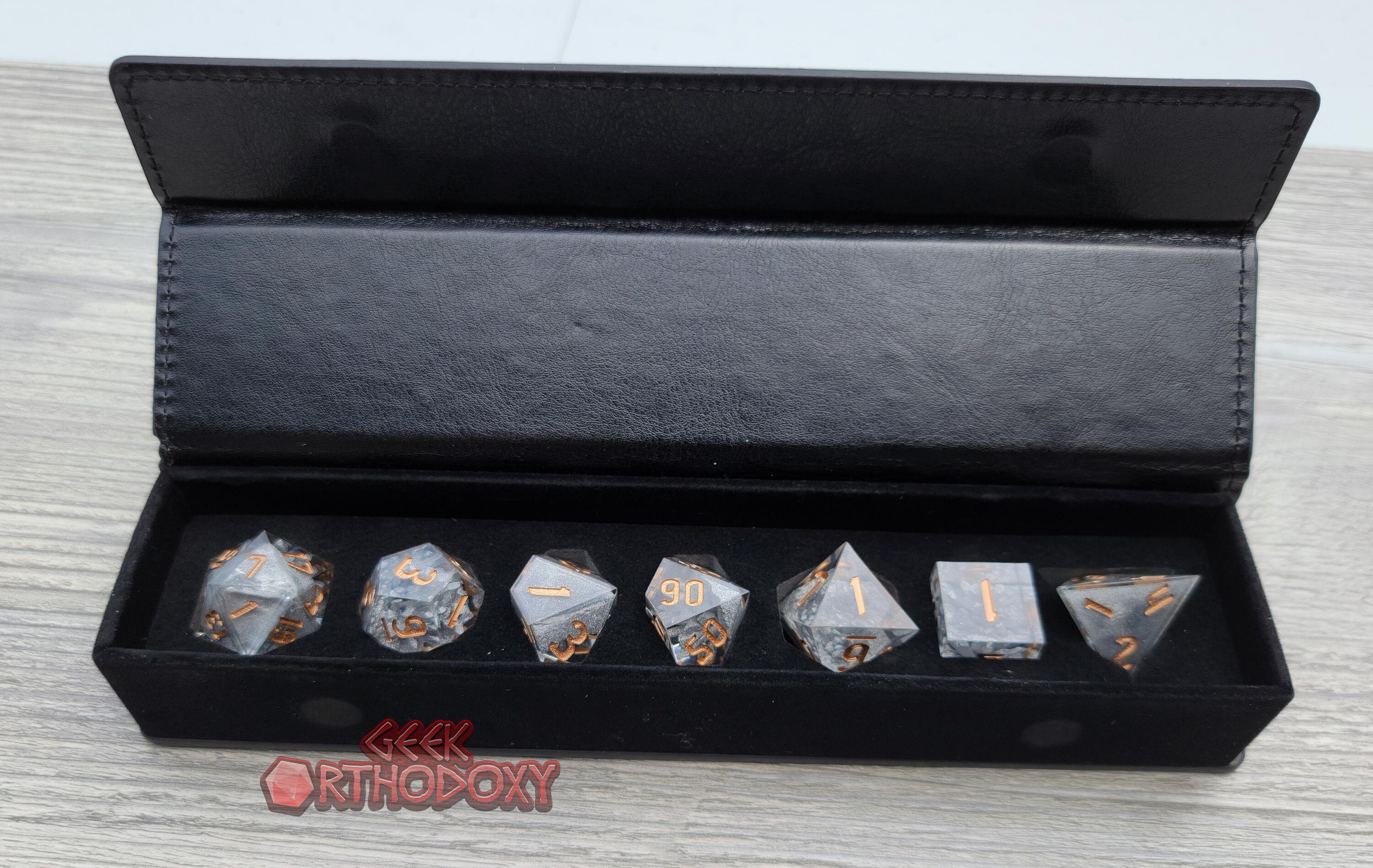Sharp Edge Dice Full Set With Inclusions Gray Dice - Etsy