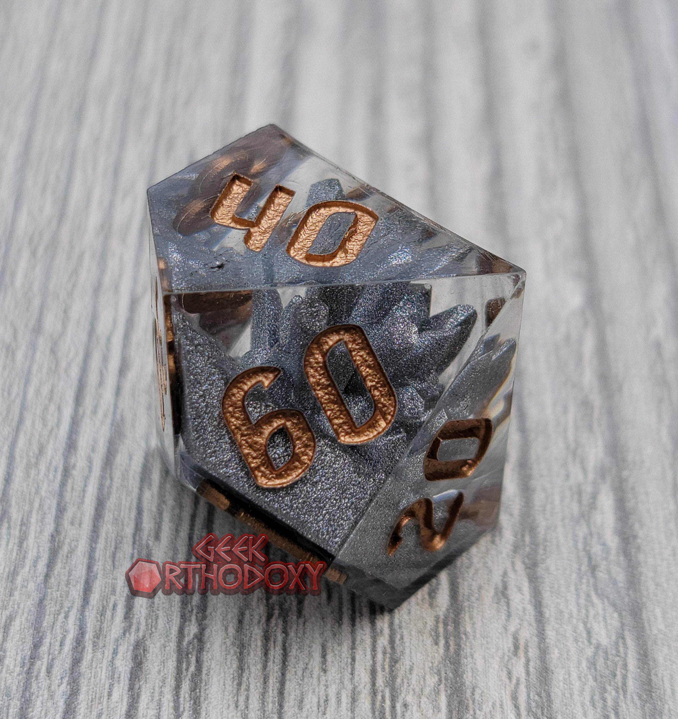 Sharp Edge Dice Full Set With Inclusions Gray Dice - Etsy