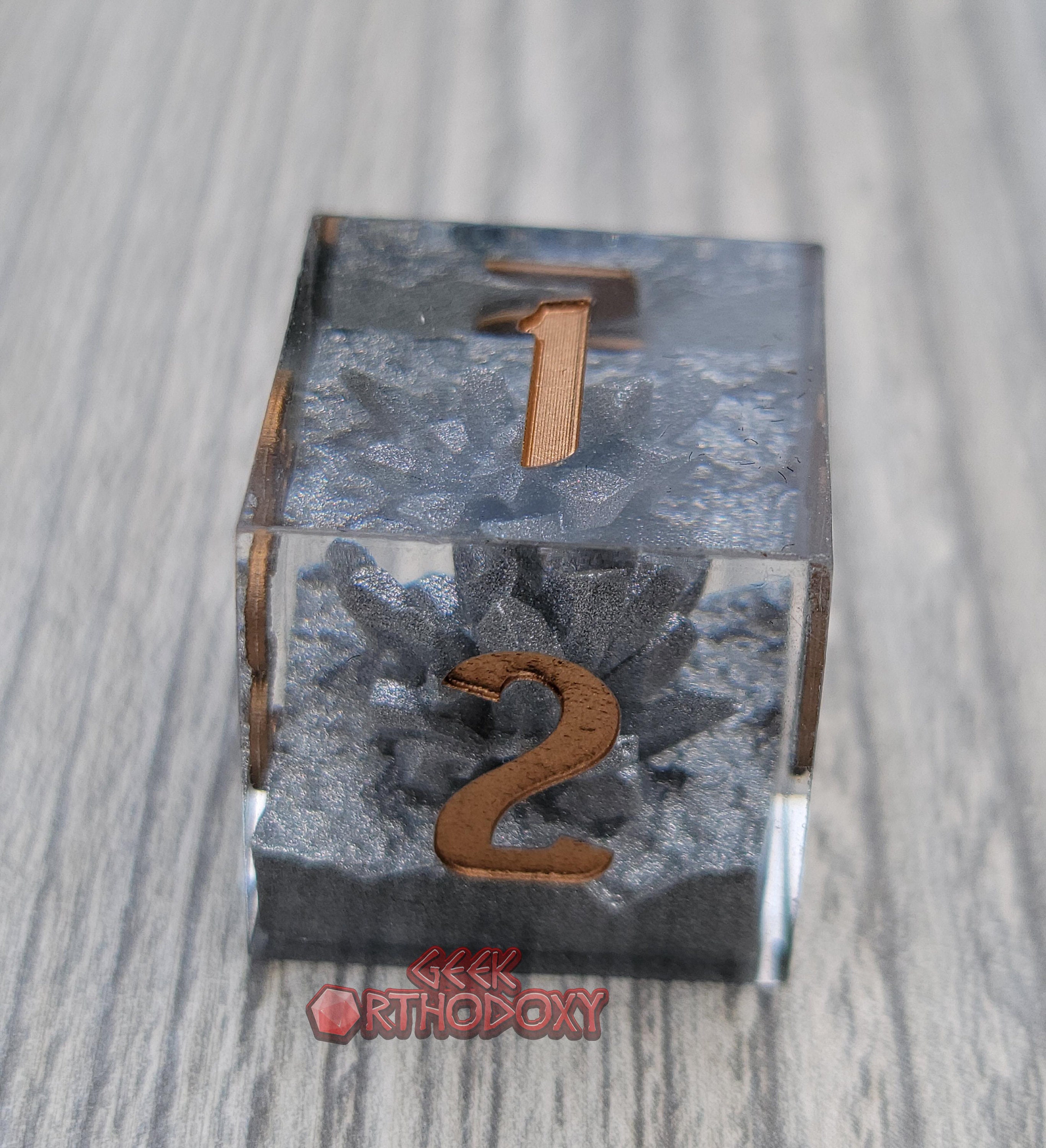 Sharp Edge Dice Full Set With Inclusions Gray Dice - Etsy