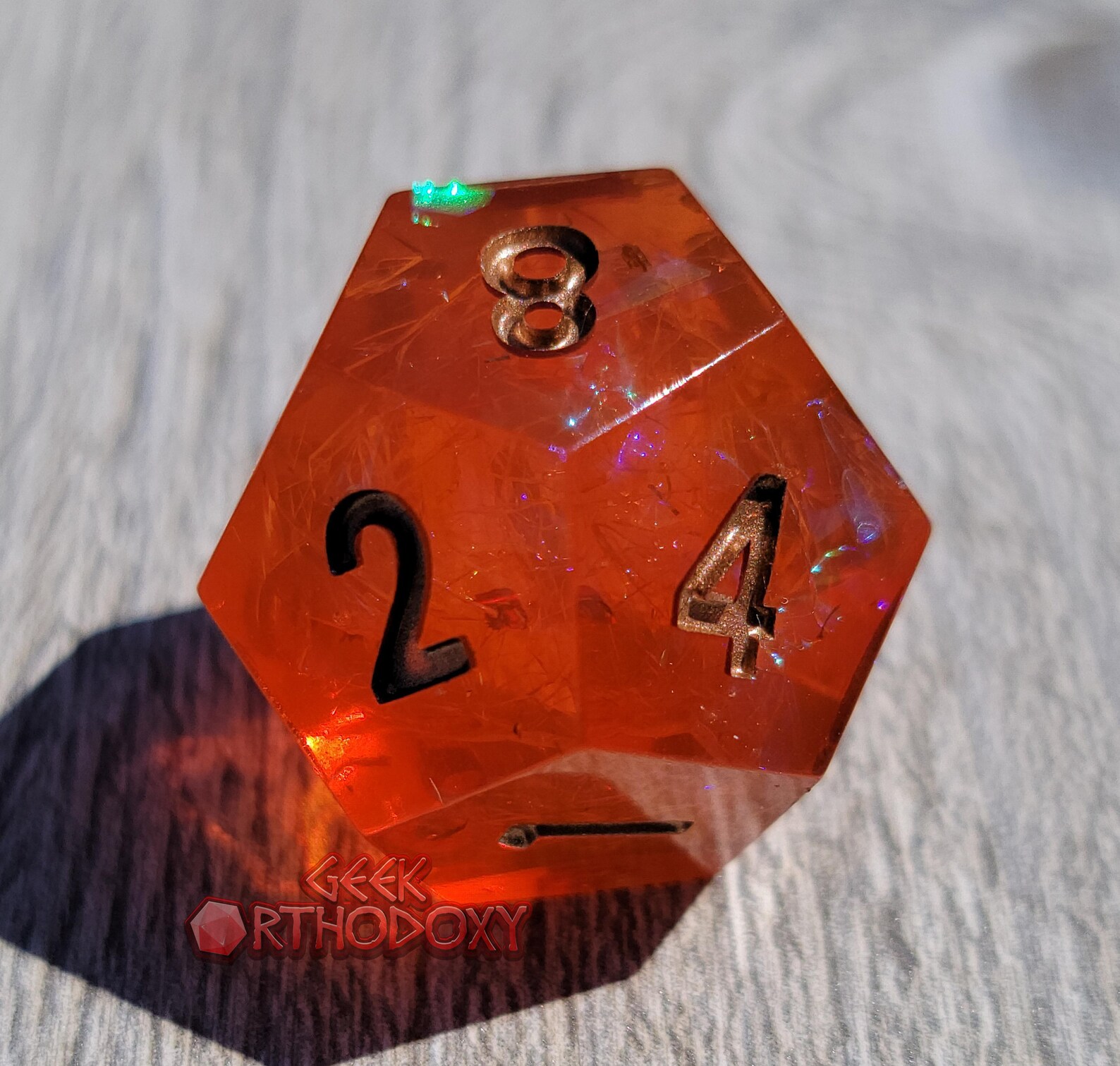 Sharp Edge Dice Full Set With Inclusions Orange Polyhedral - Etsy