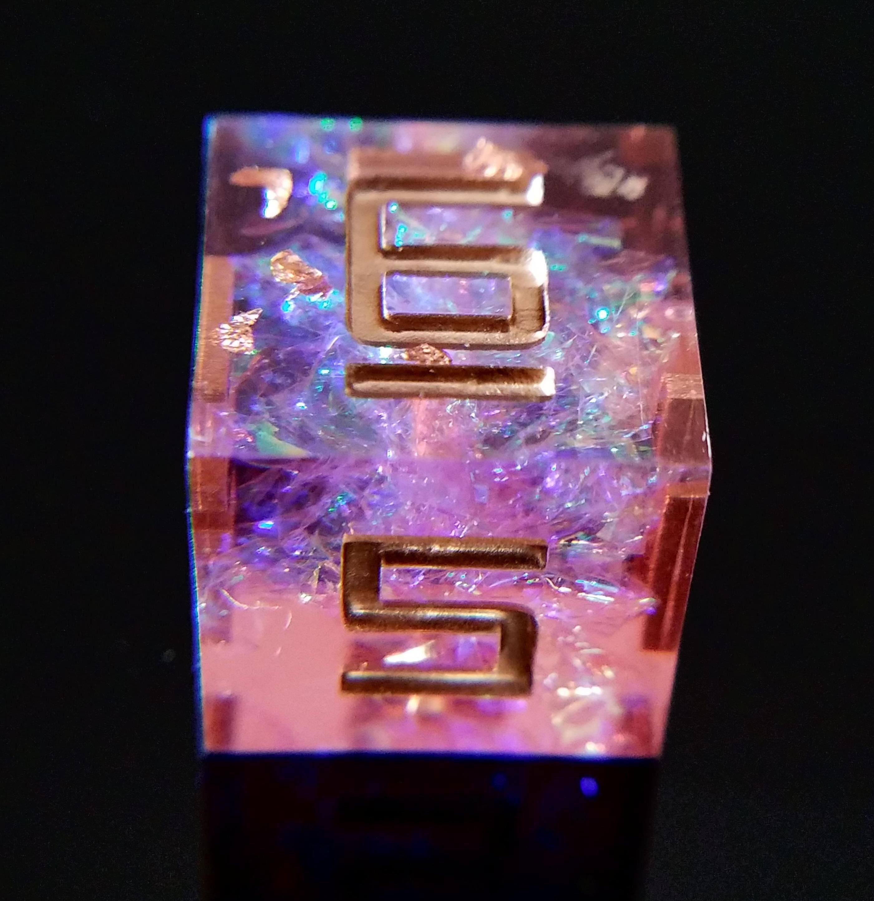 Sharp Edge Dice Full Set with Inclusions Prismatic Pink | Etsy