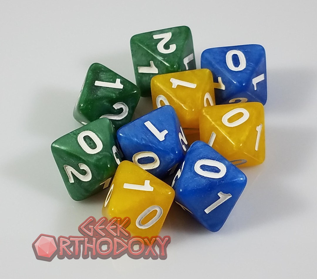 Binomial Polyhedral Dice Set: Swirl Pearlescent D8s, Set of 9 - Etsy