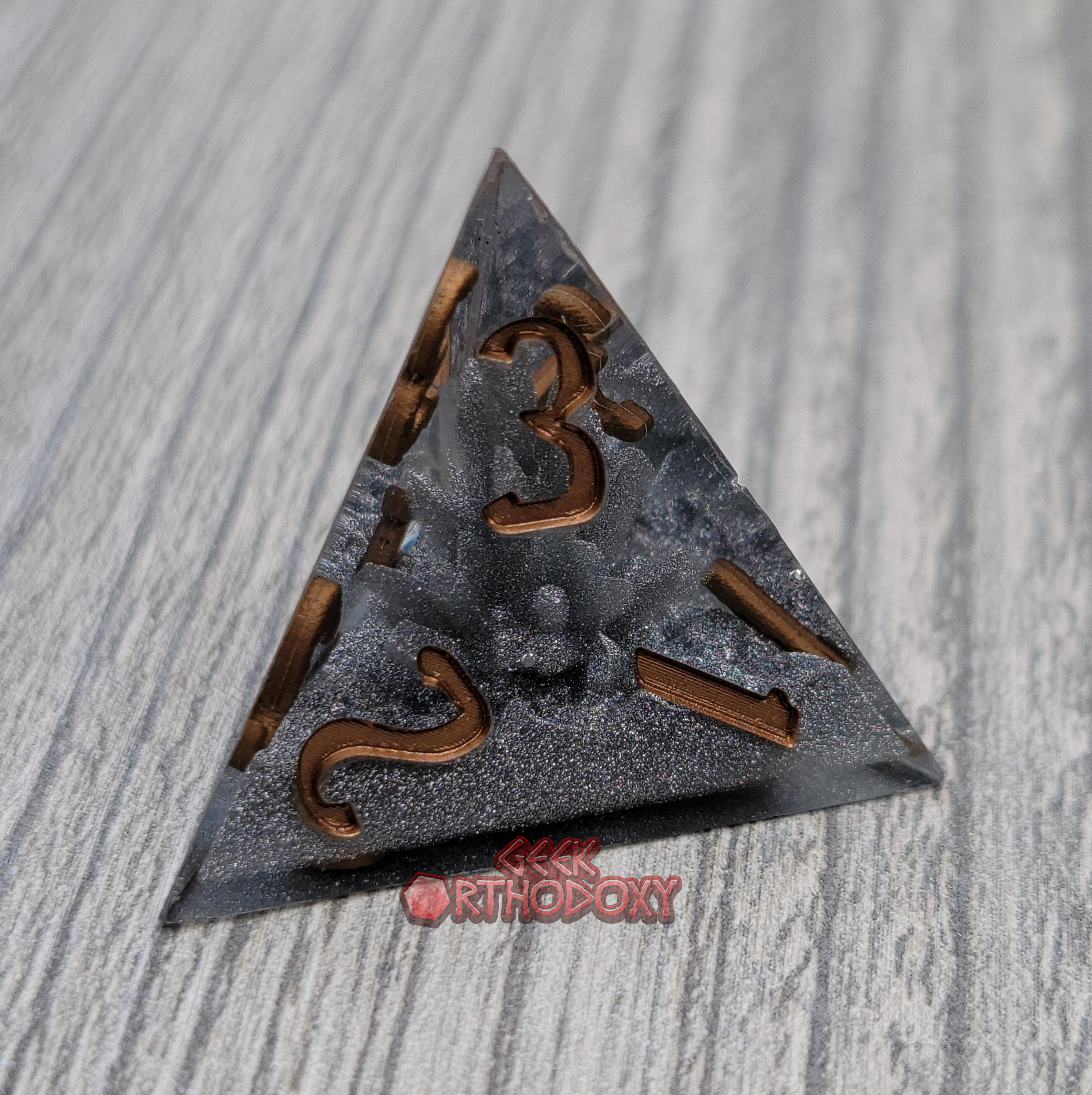 Sharp Edge Dice Full Set With Inclusions Gray Dice - Etsy