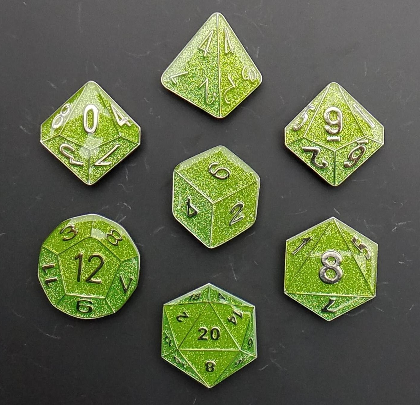 Polyhedral Dice Pins-set of 7 - Green - Etsy