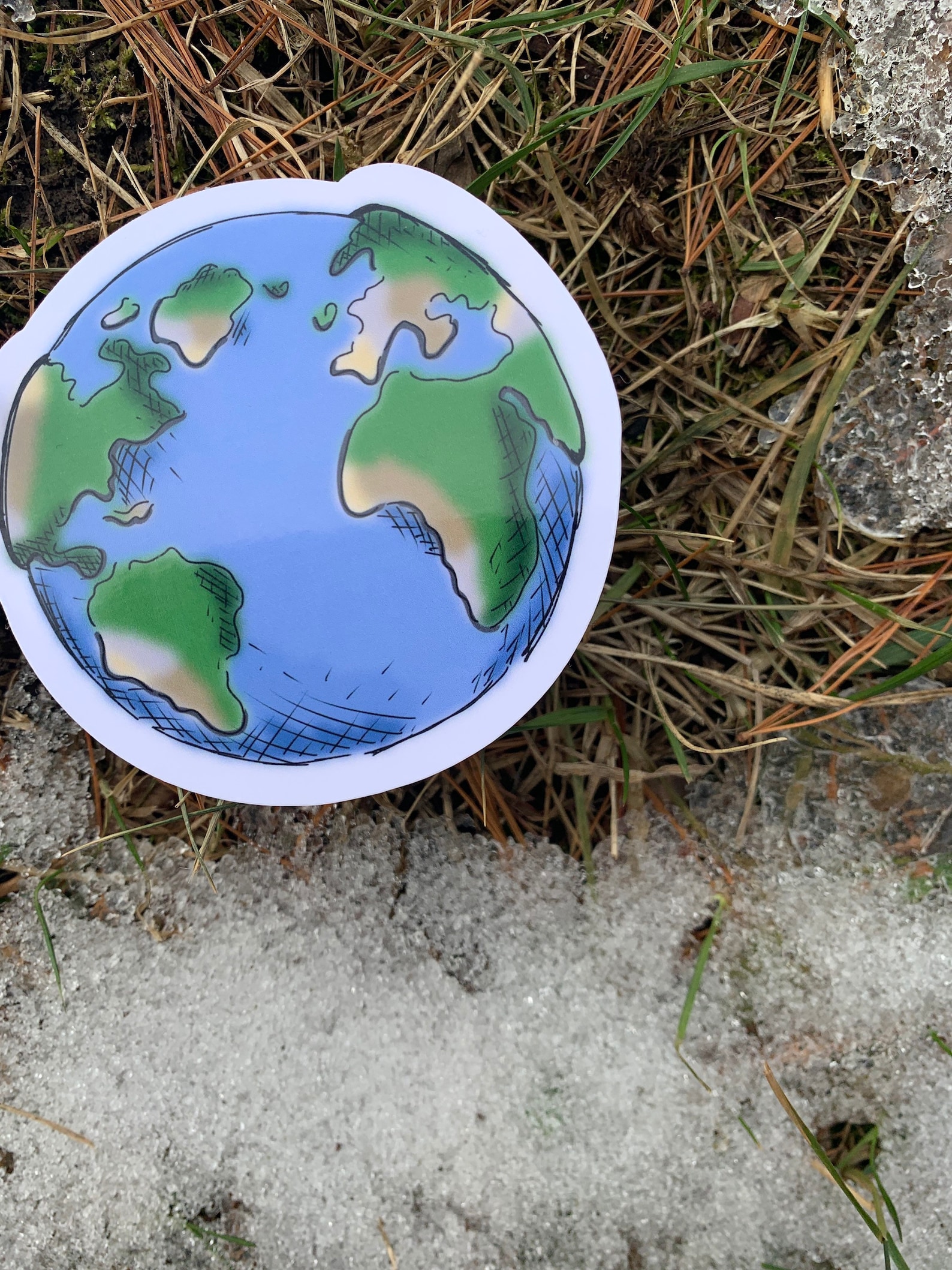 Earth Earth Sticker Earth Sketch Sticker Earth Art Sticker - Etsy India