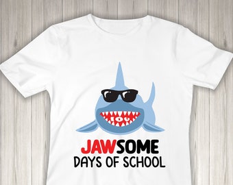 100 days shark shirt | Etsy