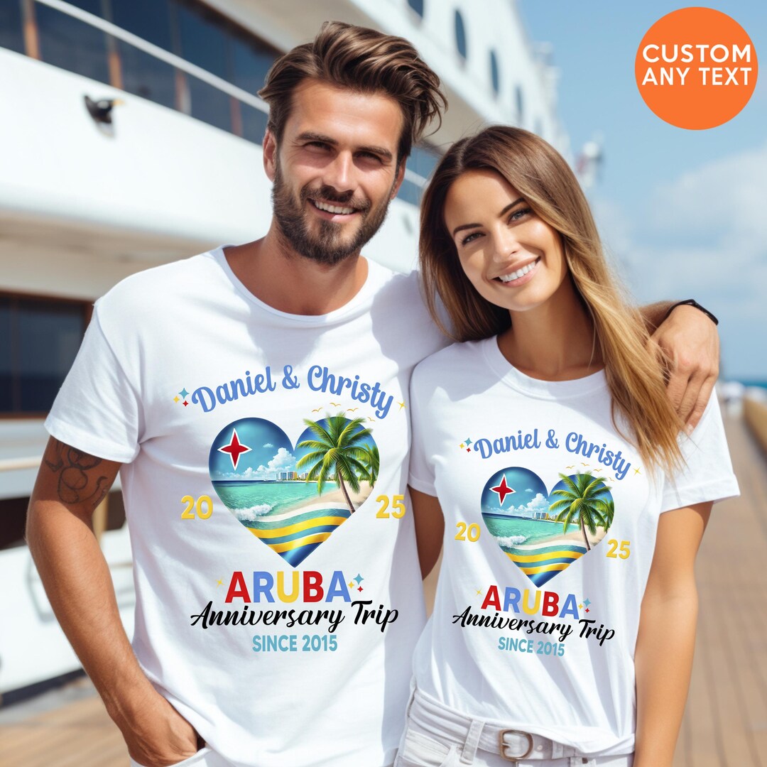 Aruba Vacation, Anniversary Trip, Aruba Couples Tees, Aruba Honeymoon ...