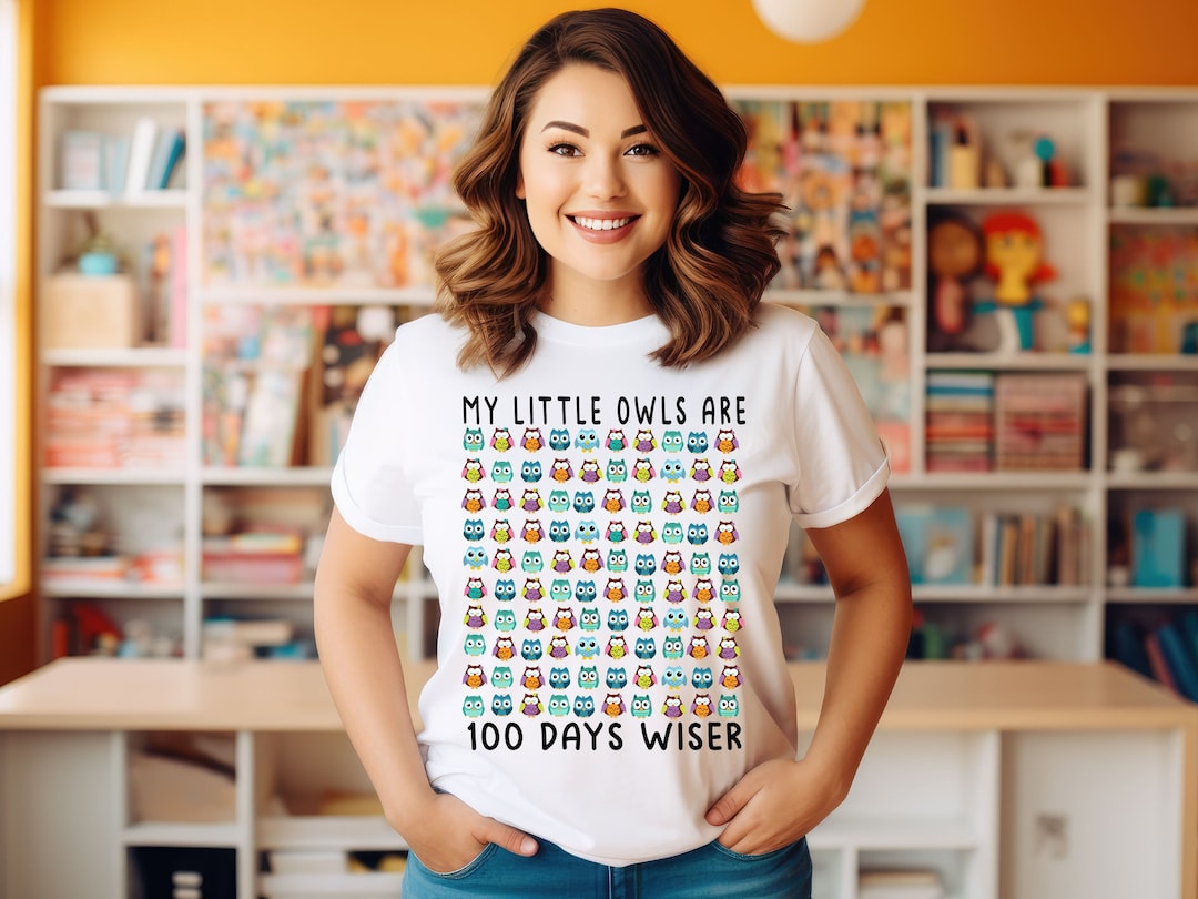 100 Th Day of School, Teacher Shirt, Owl Teacher Shirt, Happy 100 Days ...