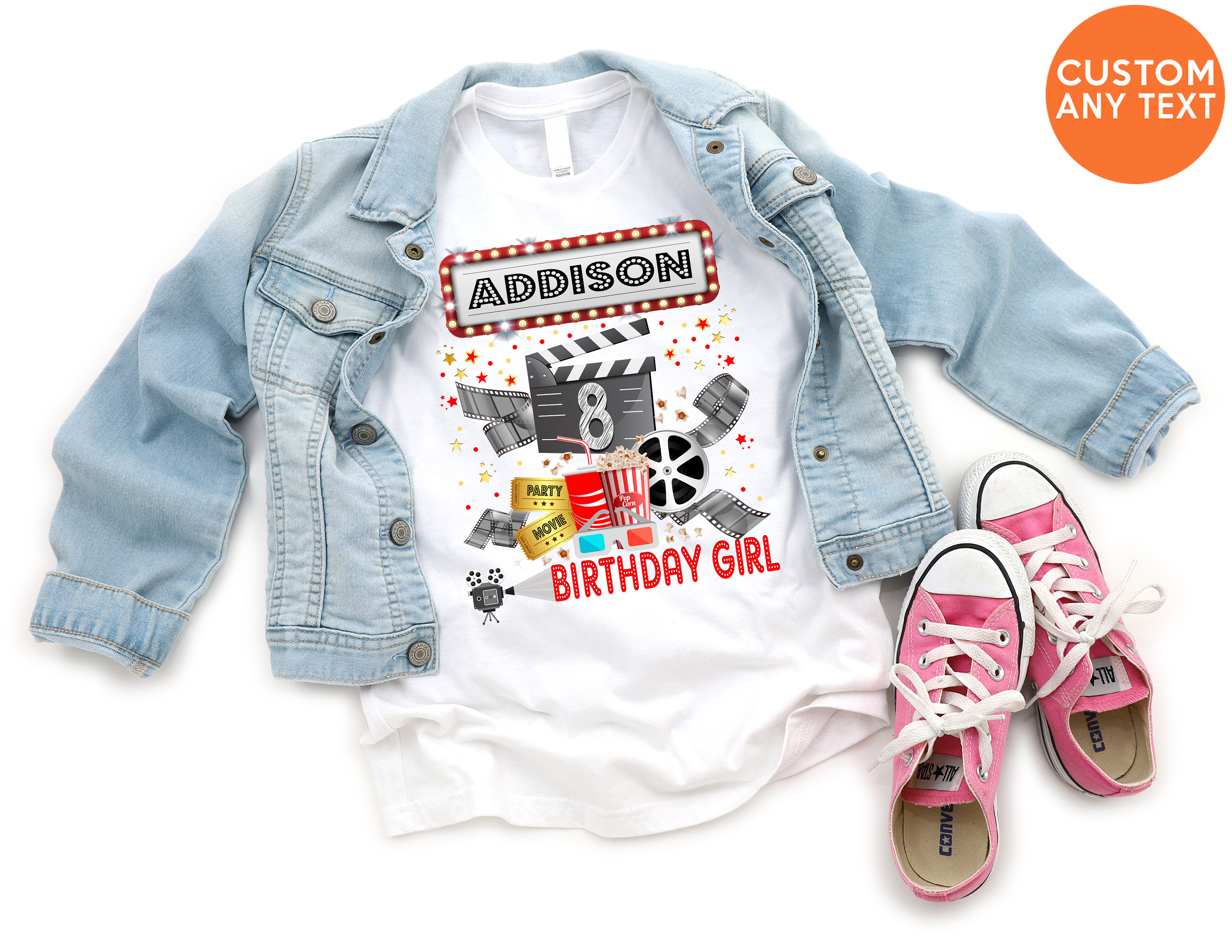 Movie Night, Movie Night Party, Birthday Shirt, Movie Birthday Matching ...