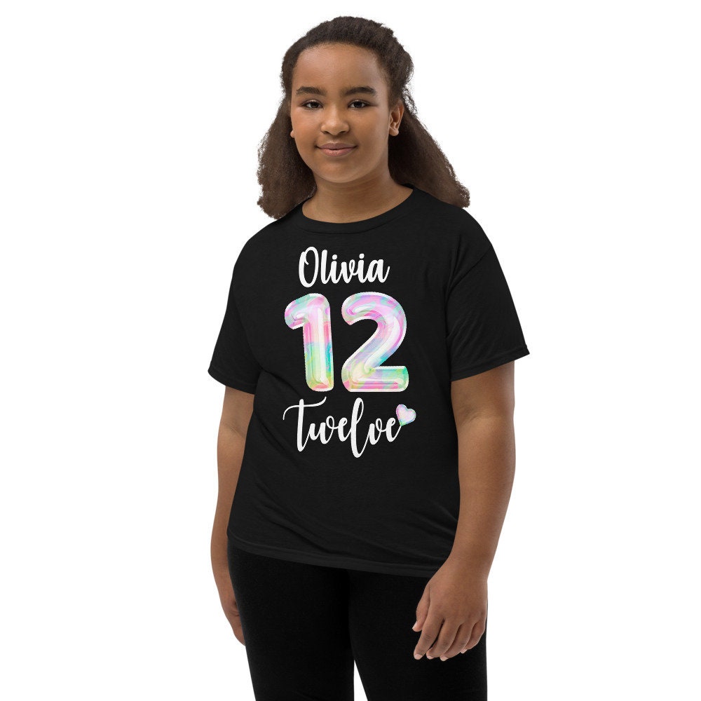 12th Birthday Shirt Girl Twelve Birthday Tee Ombre Shirt 12 - Etsy