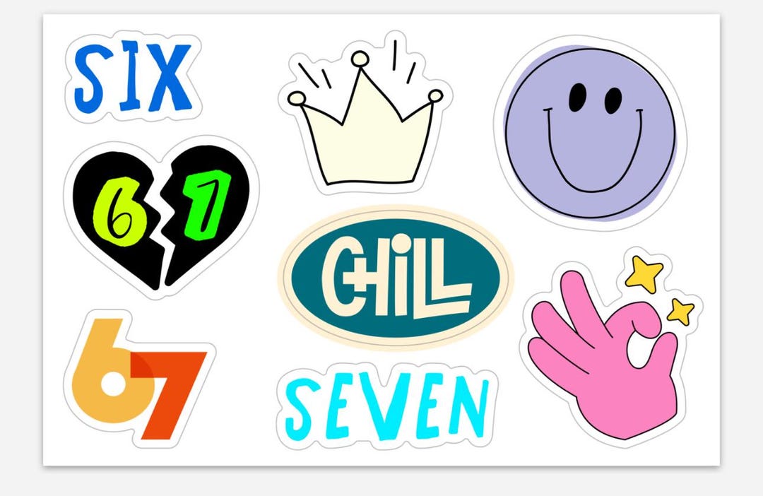 6 7 Kids Slang Sticker Sheet - Etsy