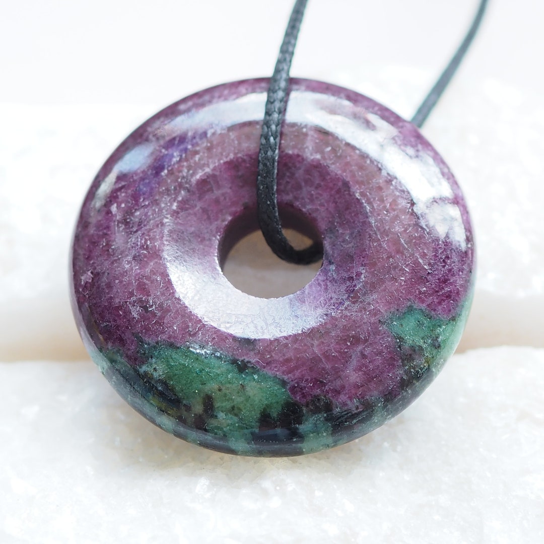 AAAA Natural Ruby Zoisite Donut Ruby Zoisite Necklace RZ018 - Etsy