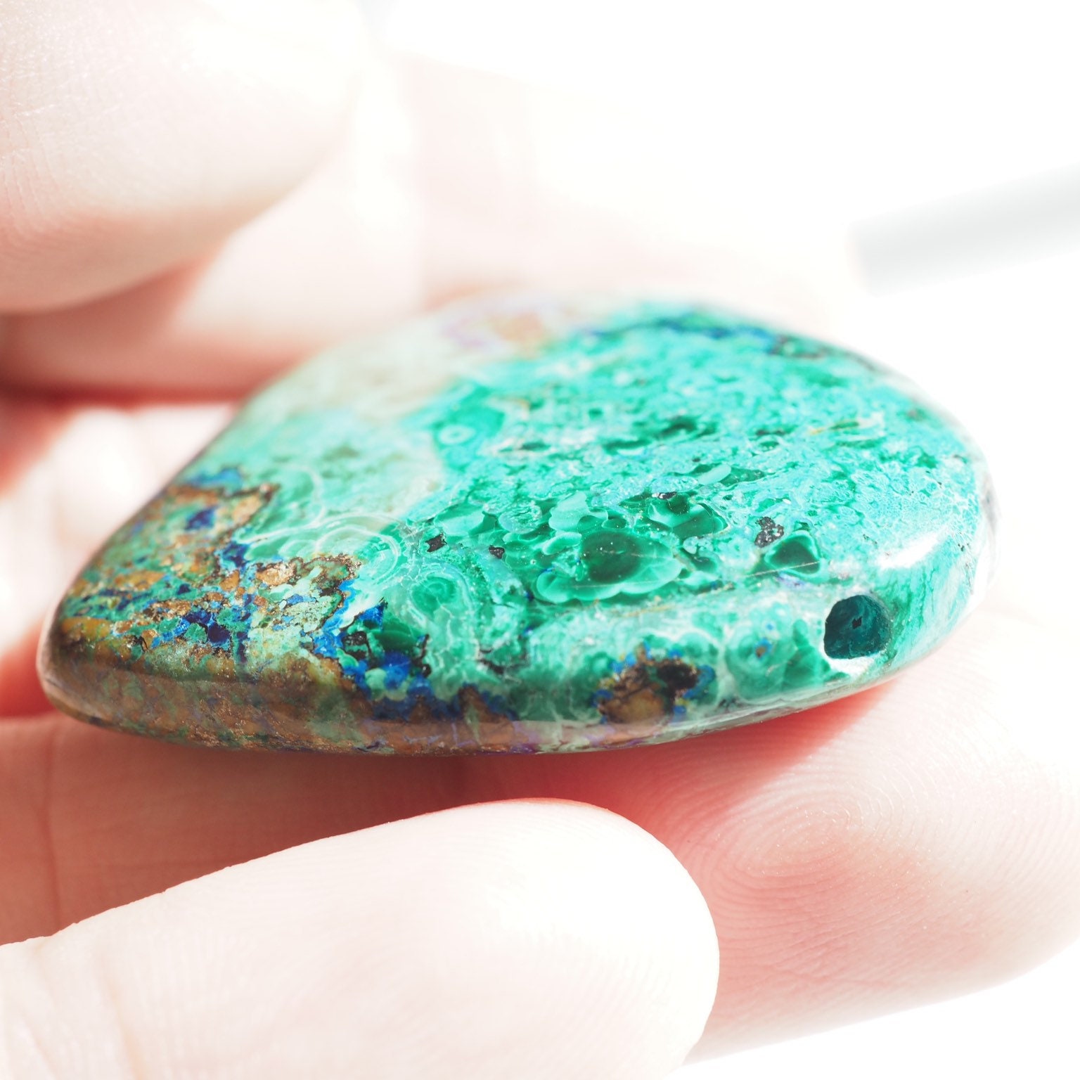 Natural Azurite Malachite Heart Pendant, Azurite Necklace, AMZ006 - Etsy