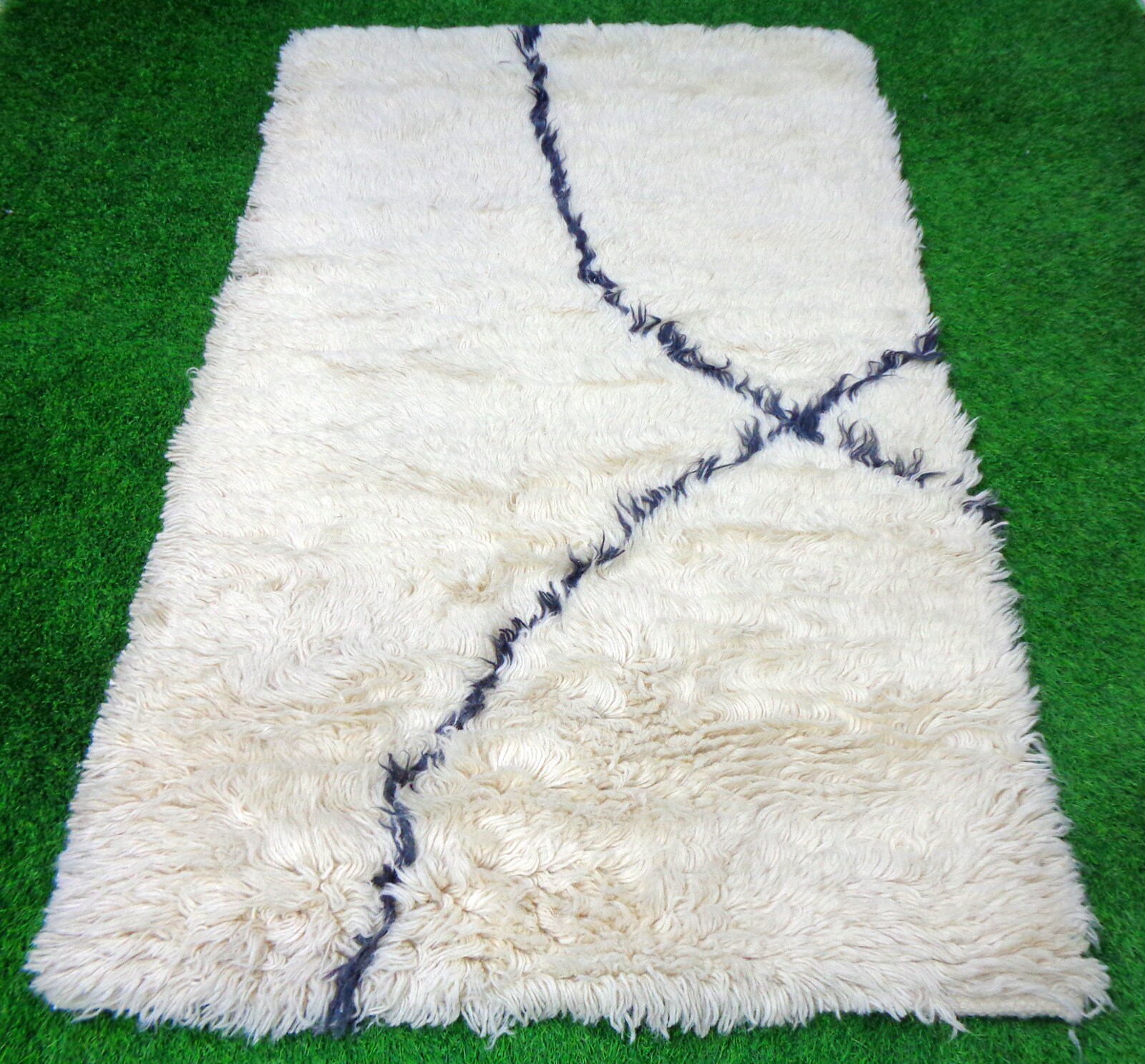 3x5ft Rug Wool Rug White Shaggy Rug Moroccon Rug Home | Etsy