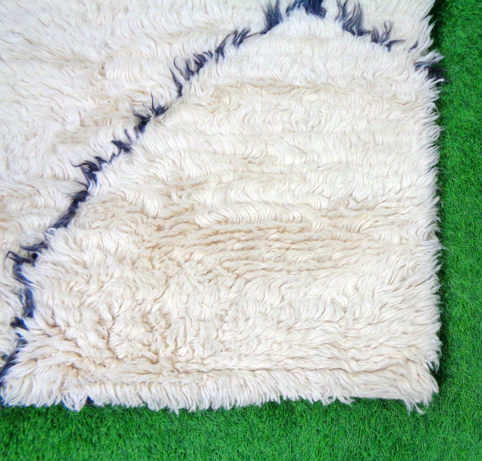 3x5ft Rug Wool Rug White Shaggy Rug Moroccon Rug Home | Etsy