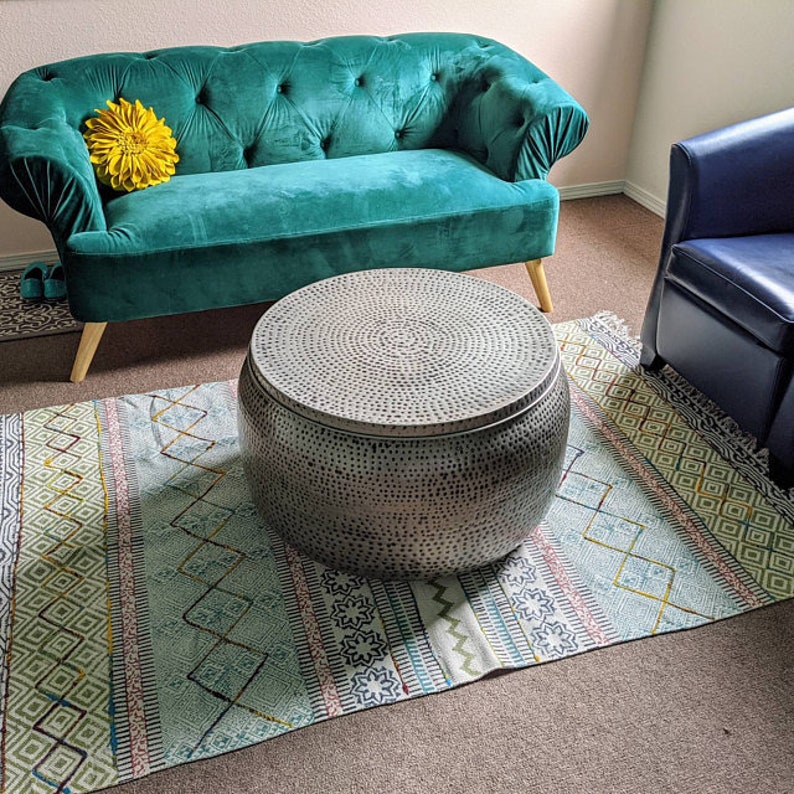 4x6.ft Embroidered Rug Area Rug Floor Handmade Cotton Bohemian - Etsy