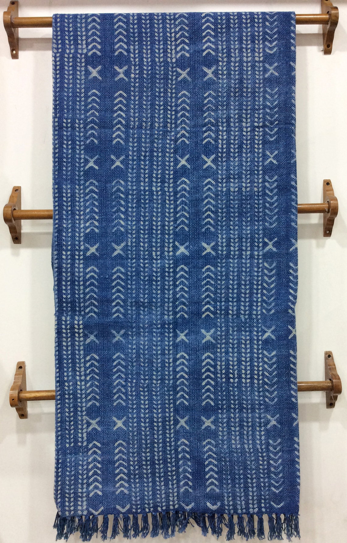 5x8 Ft Indigo Blue Cotton Rug Handwoven Flat Weave Dhurrie | Etsy