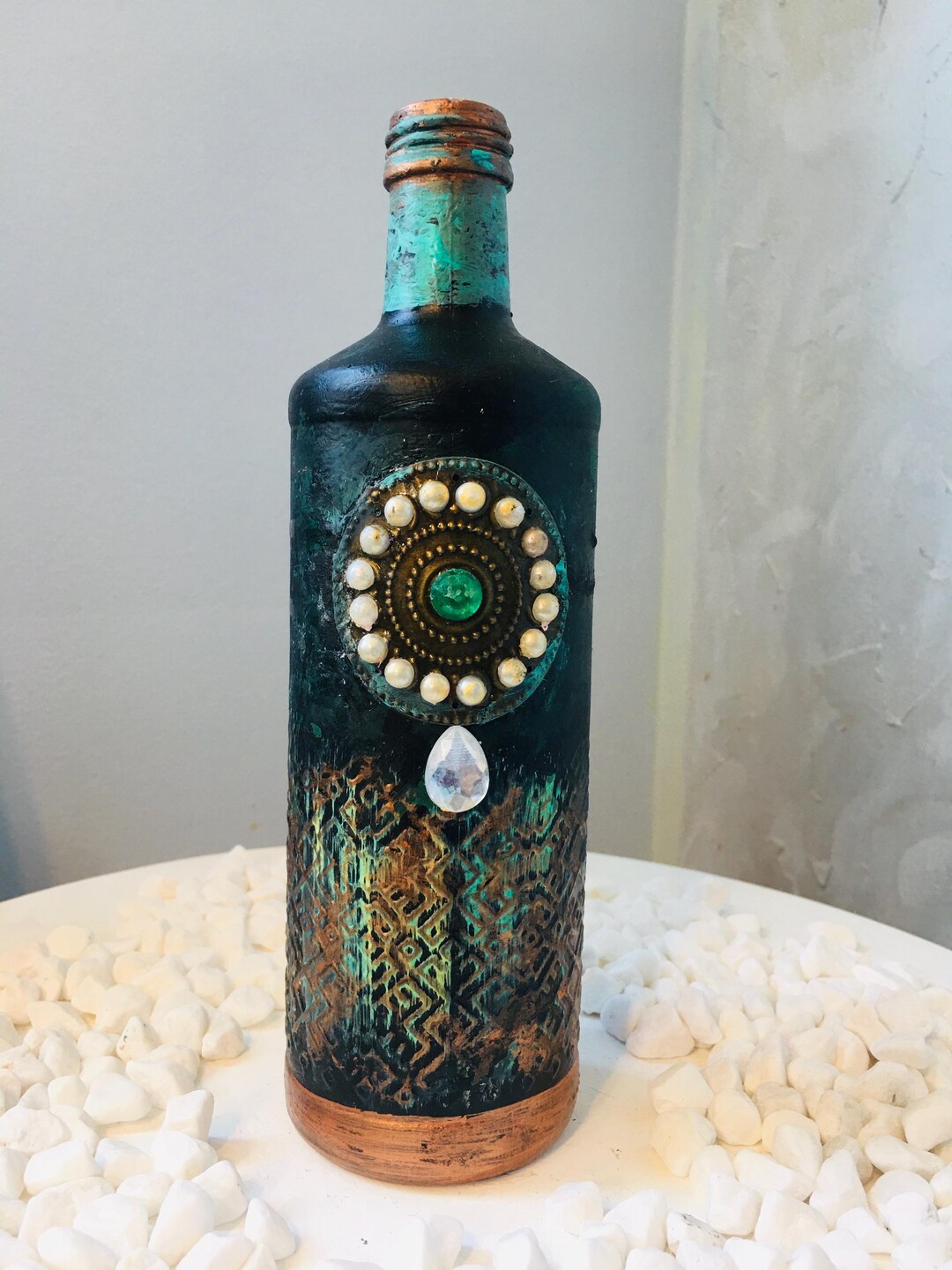 Handmade Gothic Style Glass Bottle - Etsy