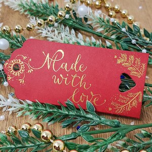 Personalised Gift Tags, Calligraphy Red Custom Tags, Personalised ...