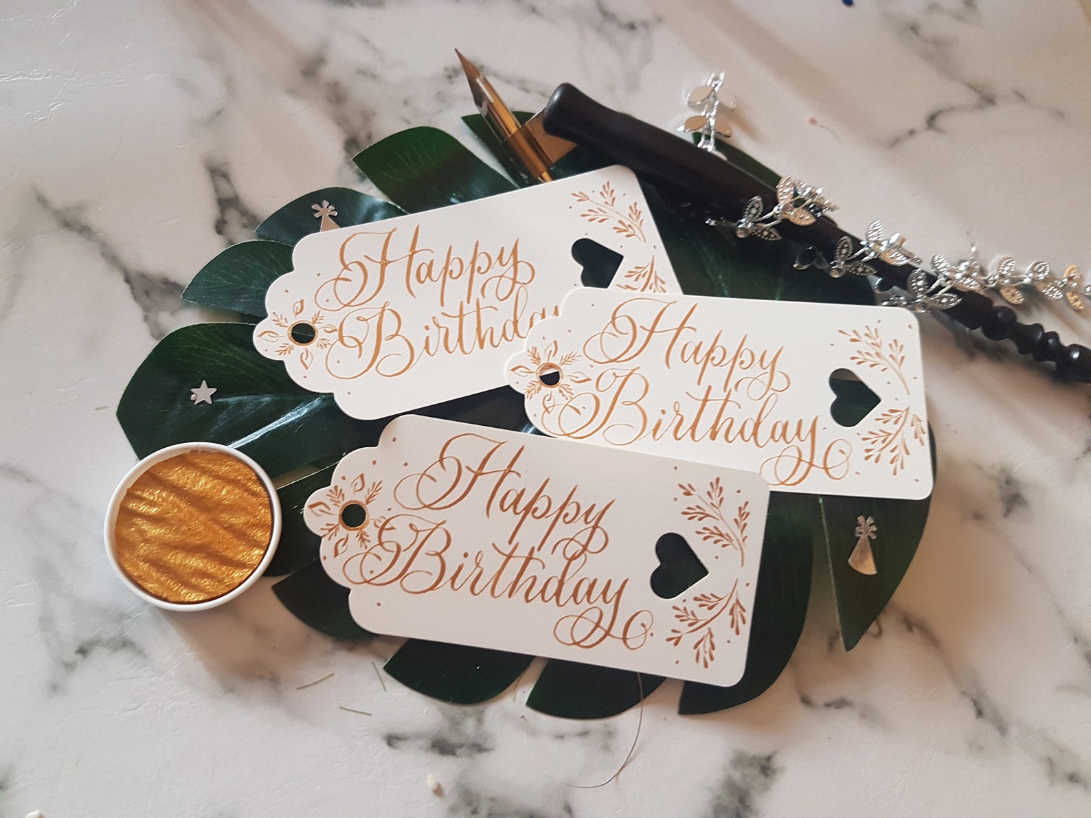 Calligraphy Custom Tags Happy Birthday Gift Tags Custom - Etsy