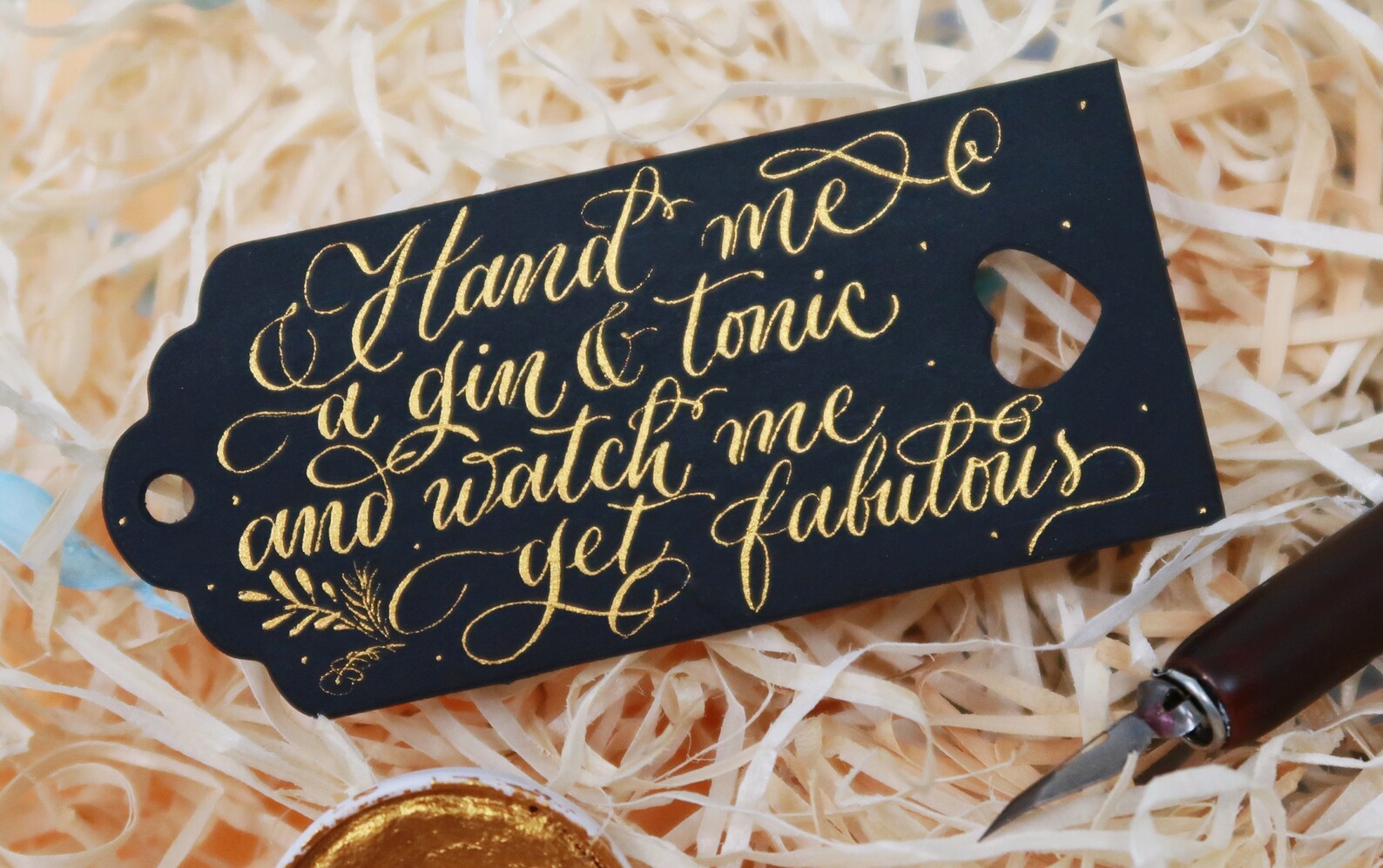 Calligraphy Custom Black Tags, Personalised Name Tags, Custom Gift Tags ...