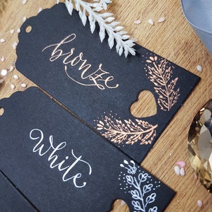 Calligraphy Custom Black Tags, Personalised Name Tags, Custom Gift Tags ...