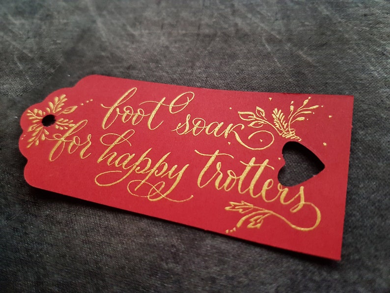 Personalised Gift Tags Calligraphy Red Custom Tags | Etsy