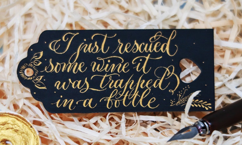 Calligraphy Custom Black Tags Personalised Name Tags Custom - Etsy UK