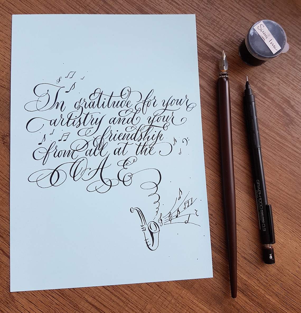 A5 Custom Calligraphy Card, Personalised Wedding Gift Card, Custom ...