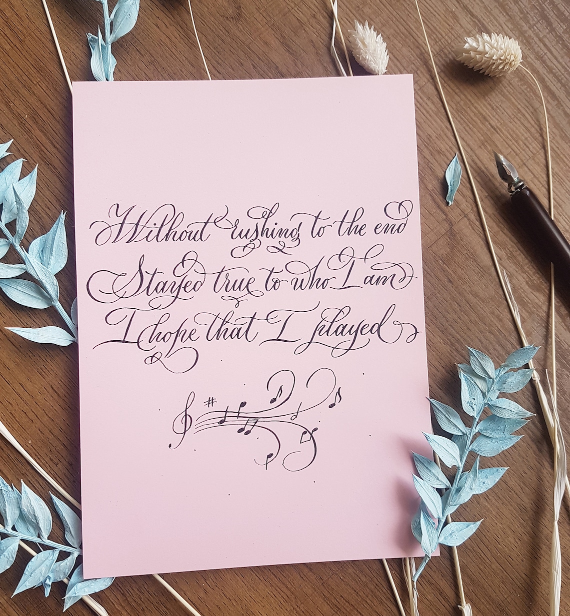 A5 Custom Calligraphy Card Personalised Wedding Gift Card | Etsy