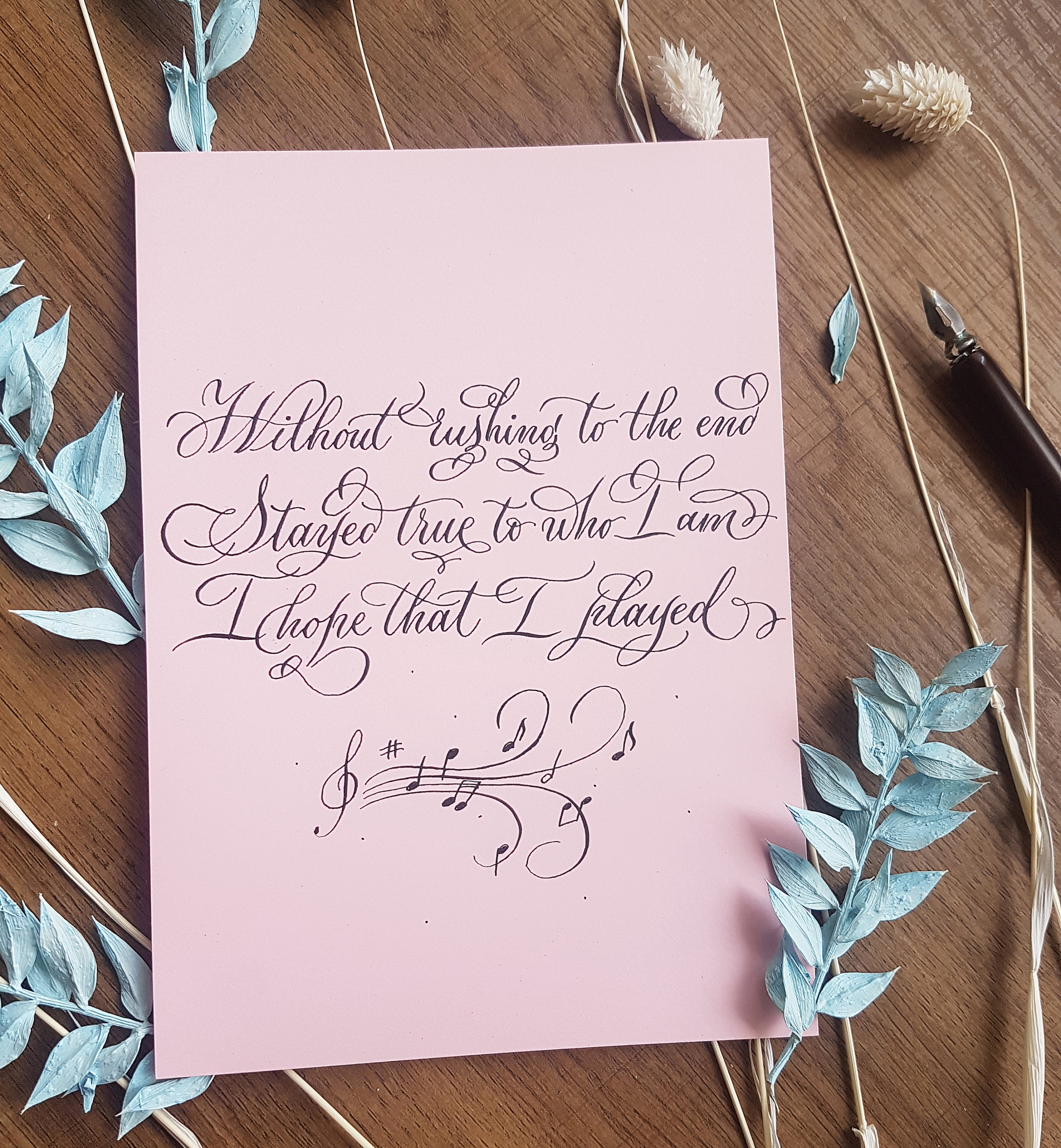 A5 Custom Calligraphy Card, Personalised Wedding Gift Card, Custom ...