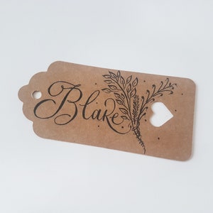 Calligraphy Custom Brown Tags | Personalised Brown Tags | Custom Gift ...