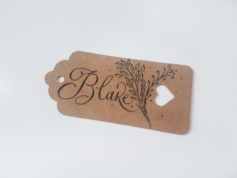 Calligraphy Custom Brown Tags Personalised Brown Tags - Etsy UK