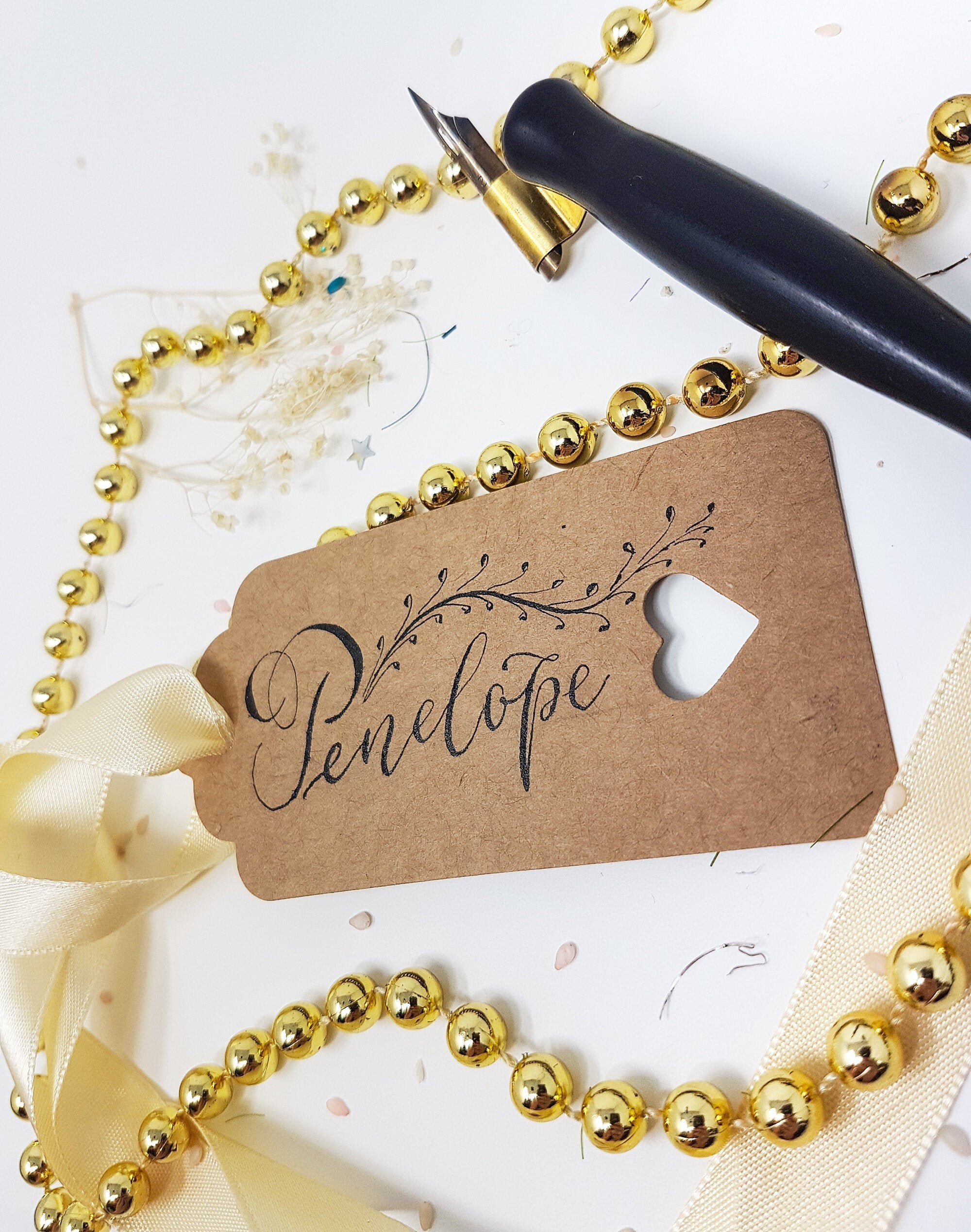 Calligraphy Custom Brown Tags Personalised Brown Tags | Etsy