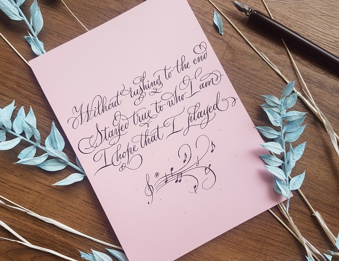 A5 Custom Calligraphy Card, Personalised Wedding Gift Card, Custom ...