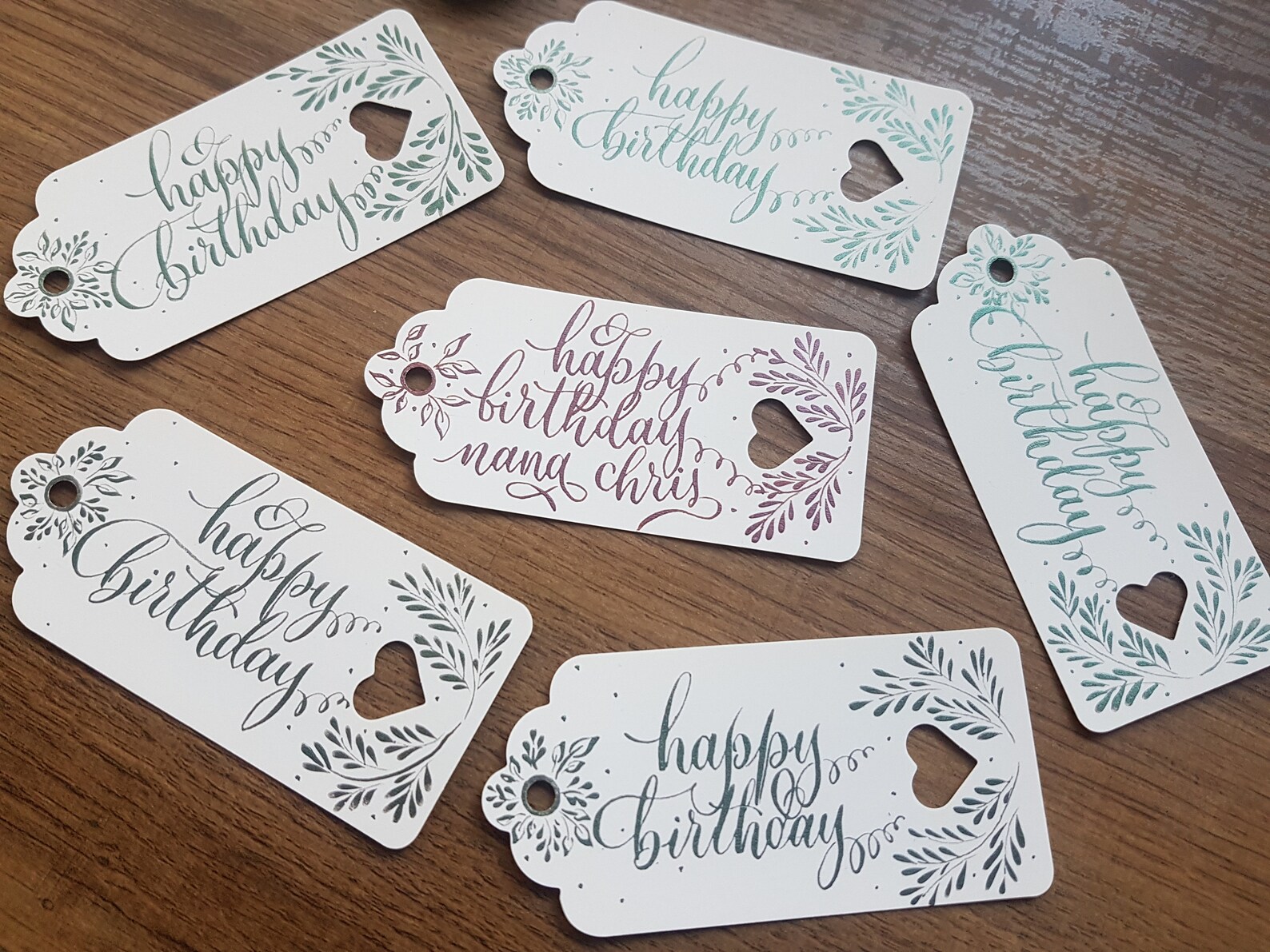 Calligraphy Custom Tags Happy Birthday Gift Tags Custom | Etsy