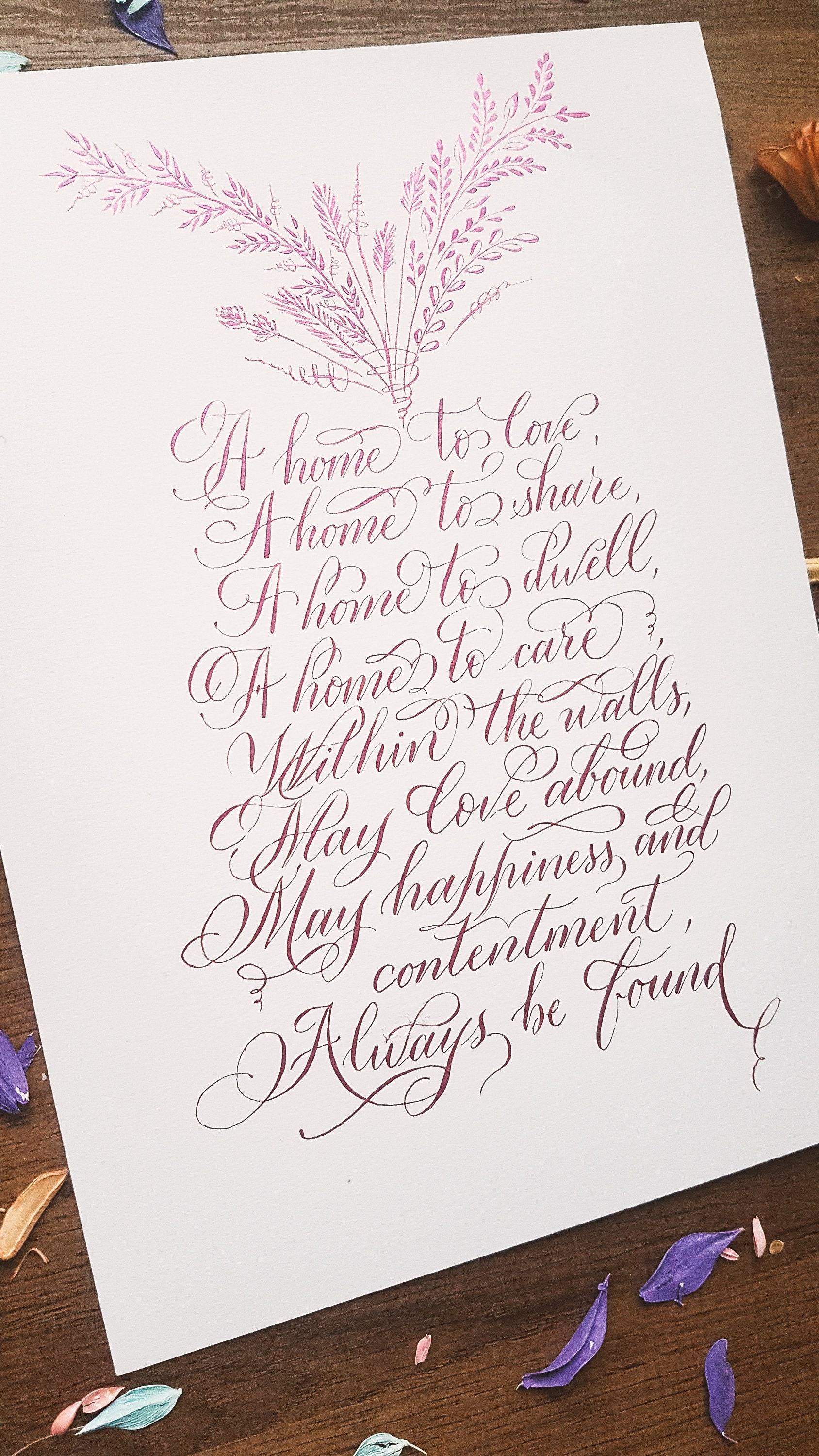 Custom Calligraphy Quote New Home Card Bespoke Lettering - Etsy UK