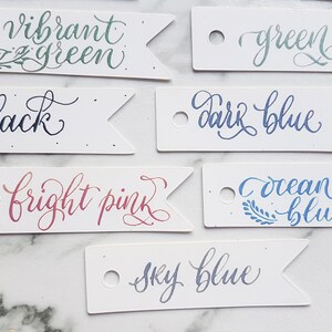Custom Mini Gift Tags Personalised Calligraphy Flag Gifts Tags Wedding ...