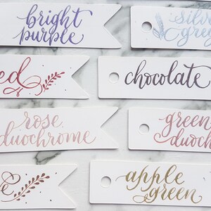 Custom Mini Gift Tags Personalised Calligraphy Flag Gifts Tags Wedding ...