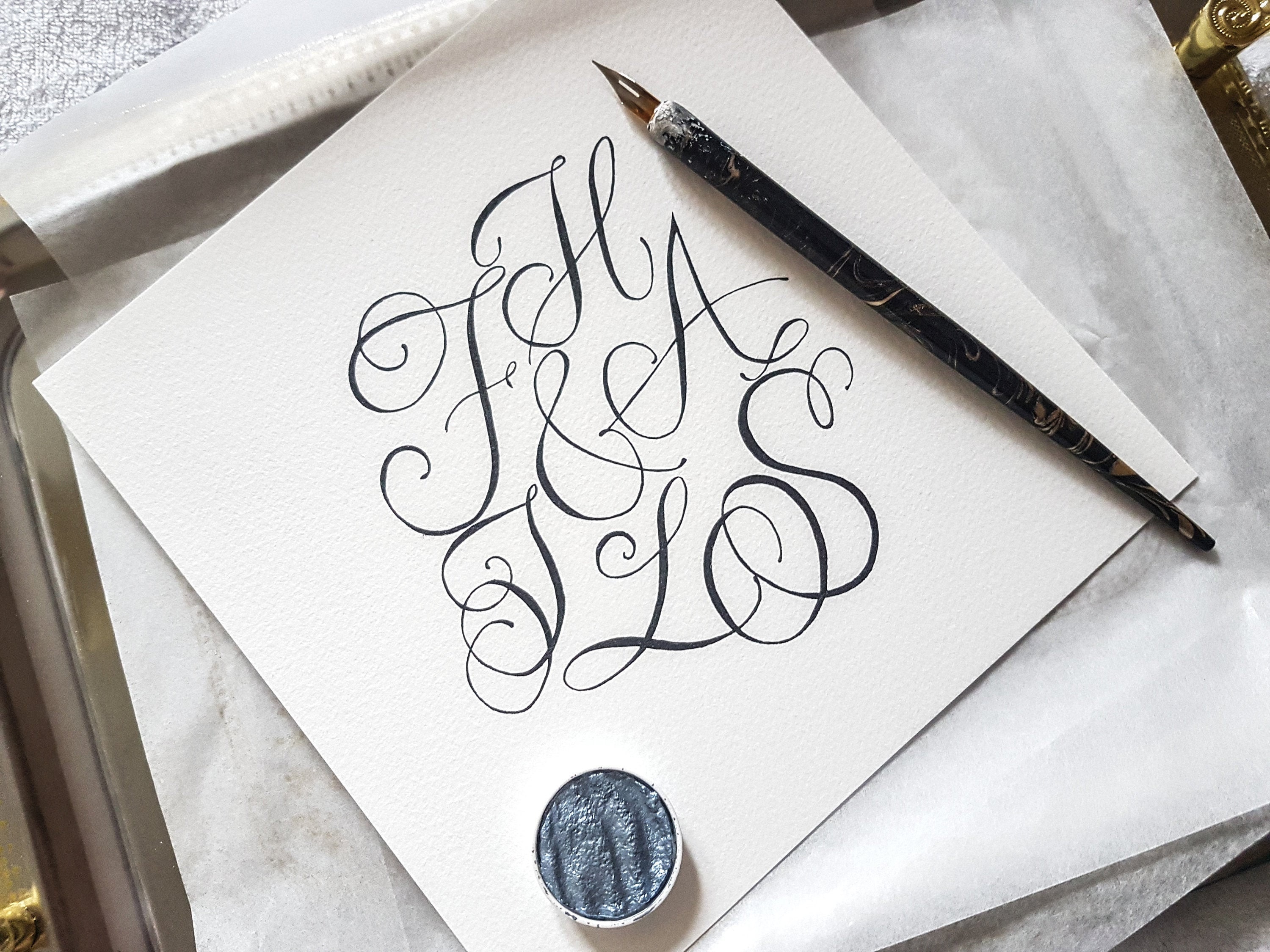 Custom Calligraphy Initials Wall Art Personalised Family or - Etsy UK